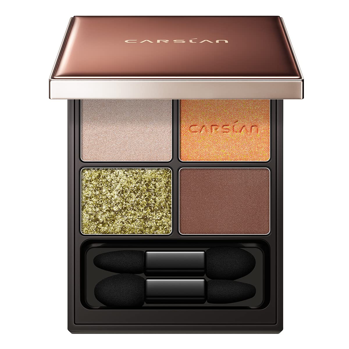 CARSLAN 4 Color Eyeshadow Palette with Dual Ended Applicator Brush ...